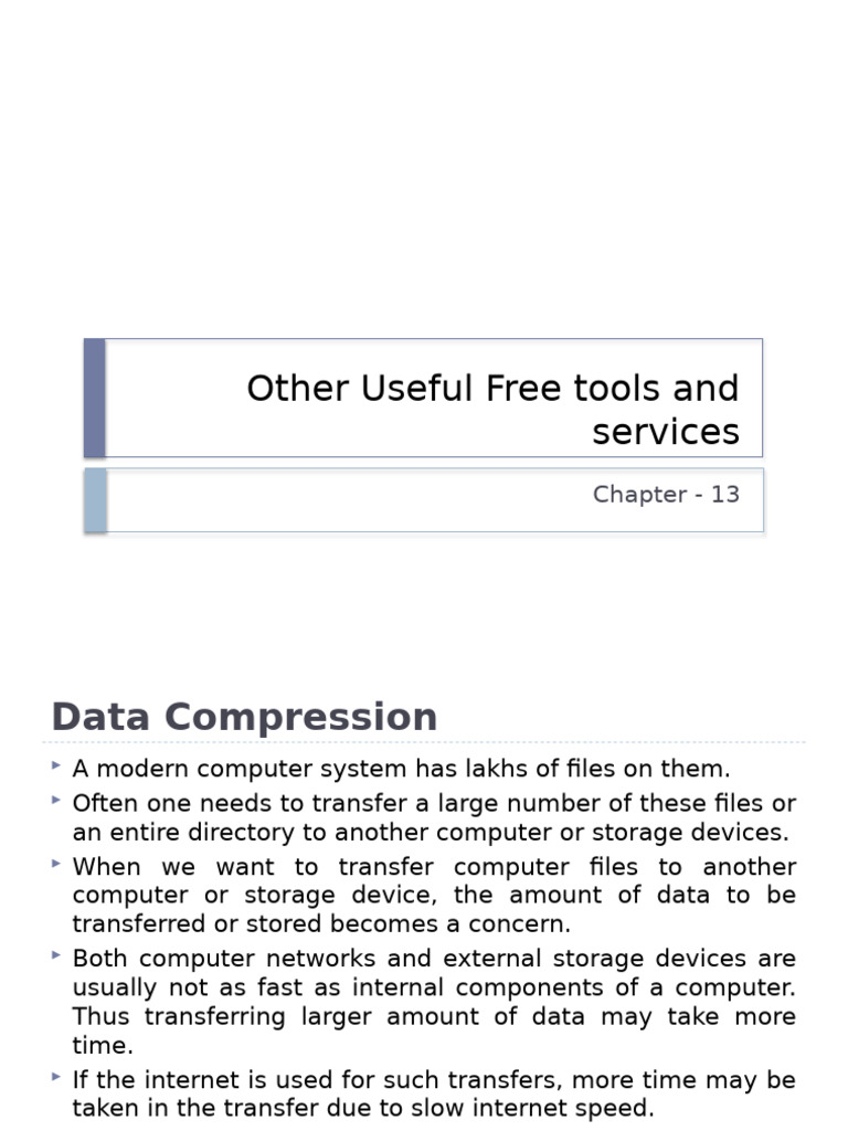 Chapter 13 Other Useful Free tools and services | PDF | Data Compression | Zip (File Format)