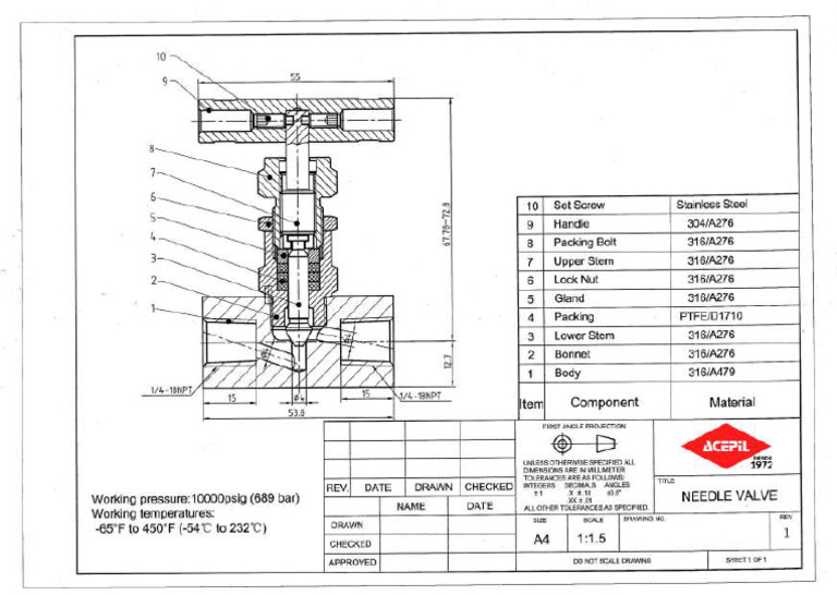 Valvula Agulha 10.000psi | PDF