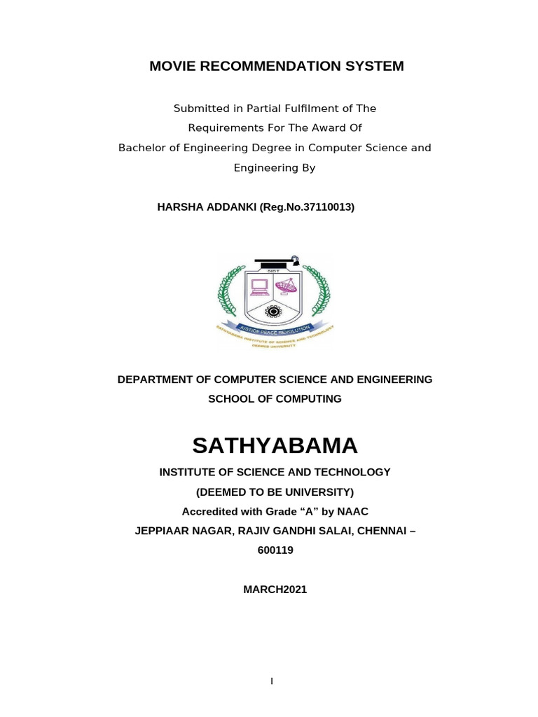 Movie Recommendation System | PDF | Python (Programming Language) | Computing