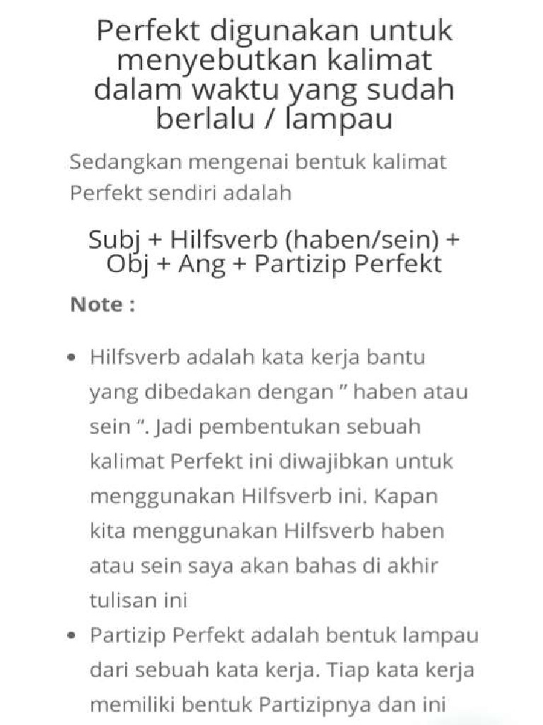 Partizip Perfekt | PDF