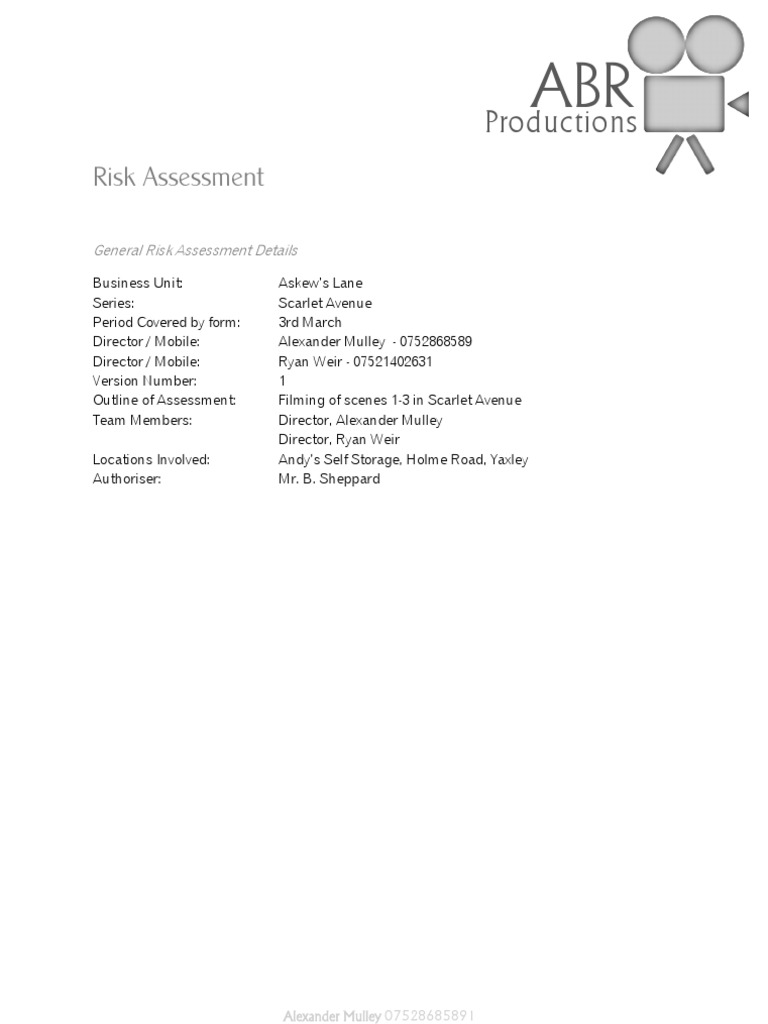 Askew's Lane Risk Assessment | PDF | Explosive Material | Risk