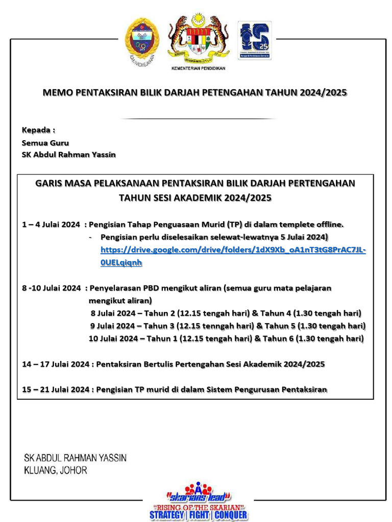 Garis Masa PBD Pertengahan Sesi Akademik | PDF