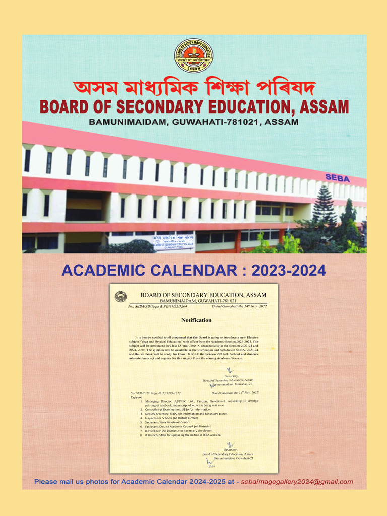 SEBA ACADEMIC CALENDAR 2023-24 | PDF