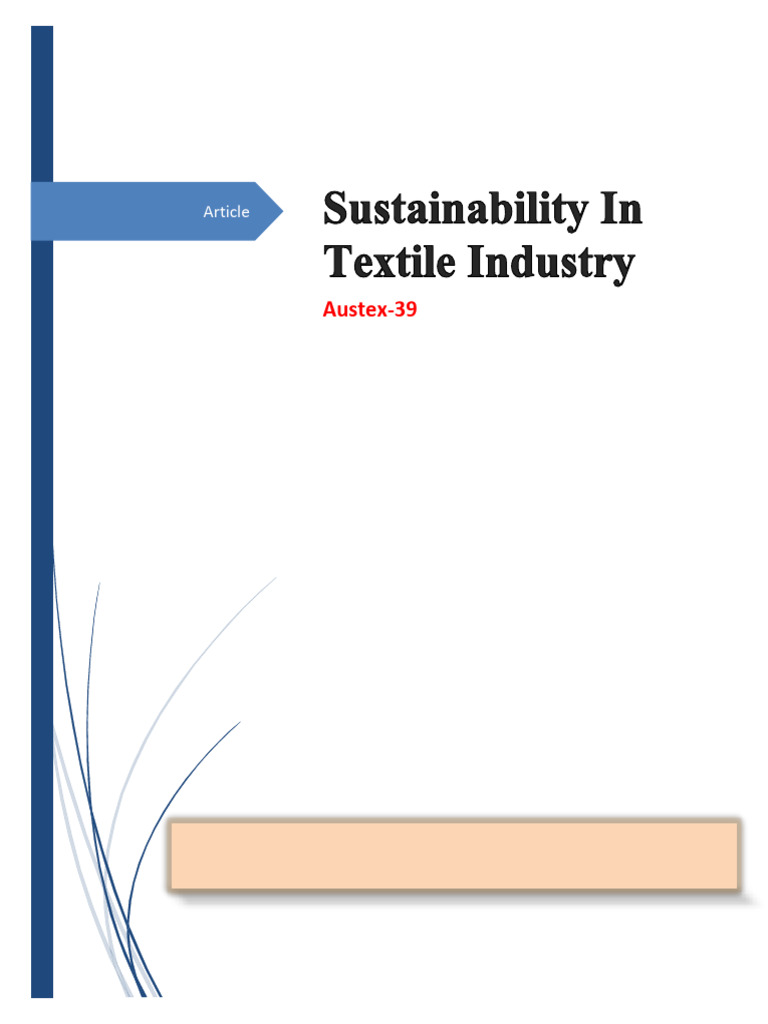 Sustainable Practices in Textile Industry | PDF | Textiles | Sustainability