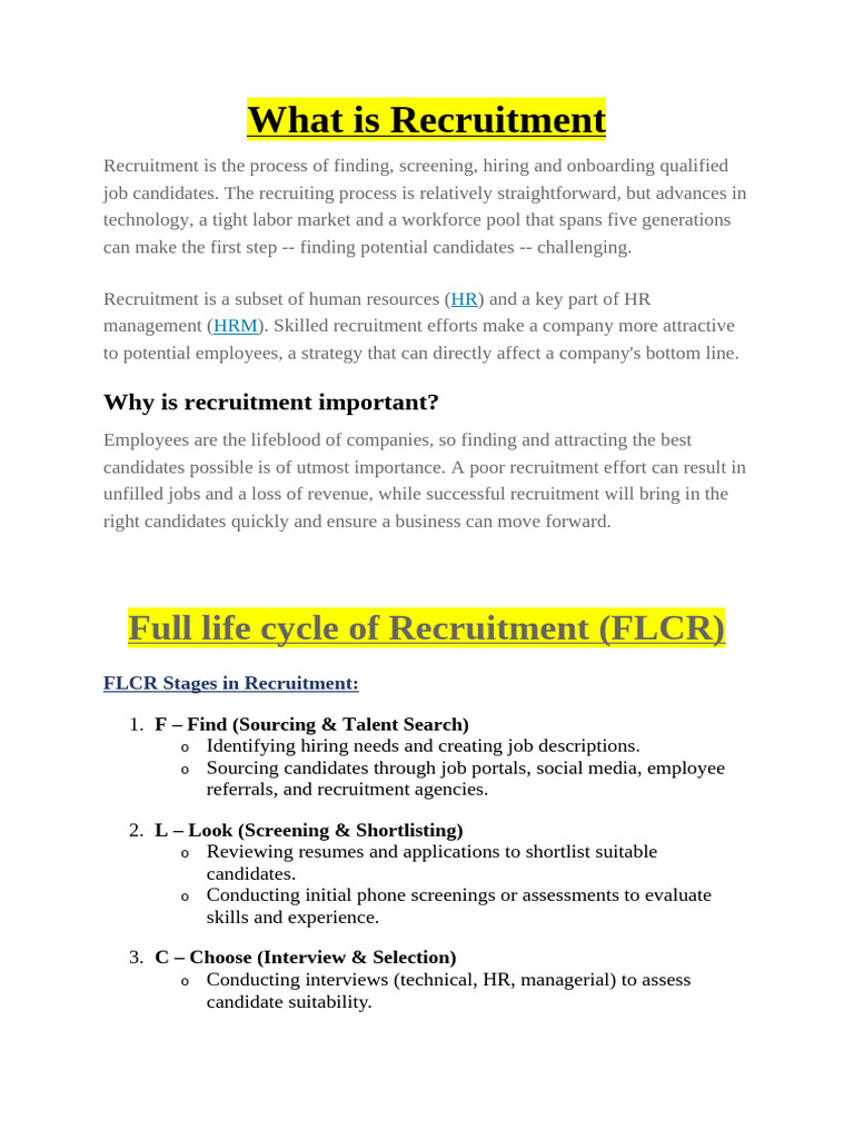 What Is Recruitment | PDF