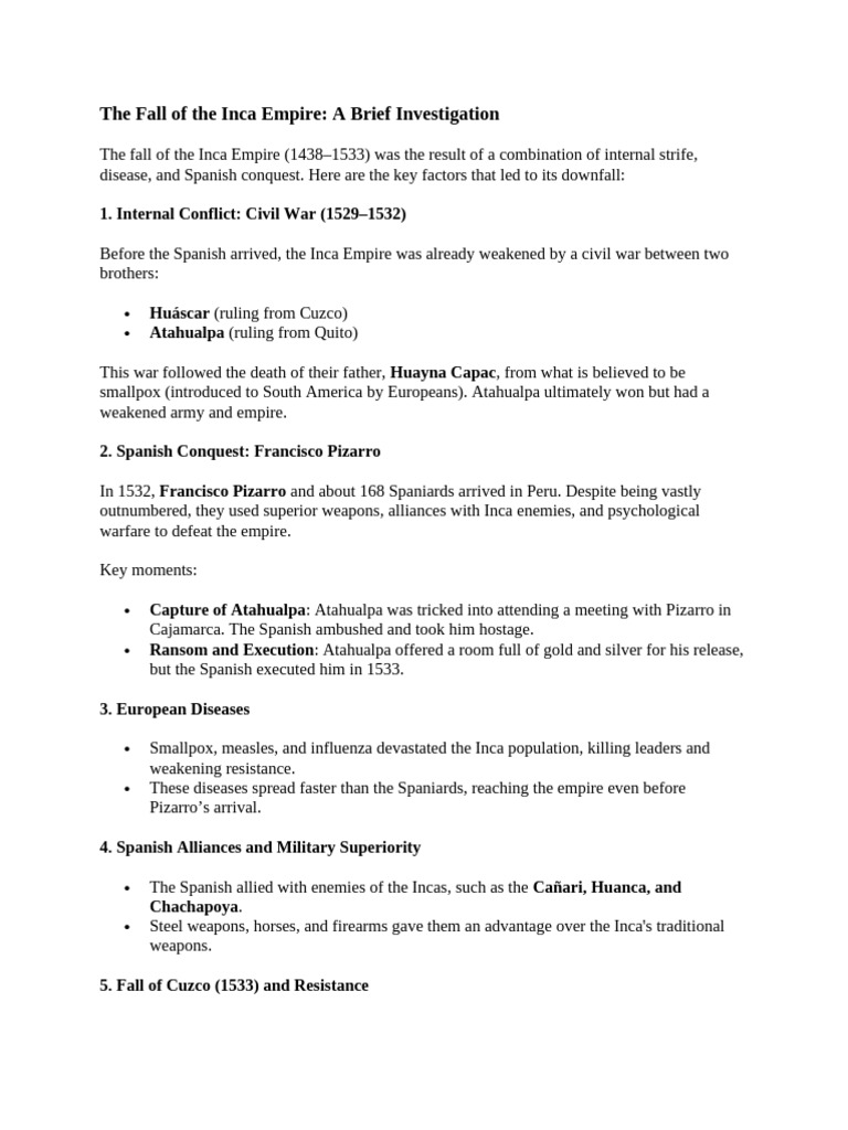 The Fall of the Inca Empire | PDF