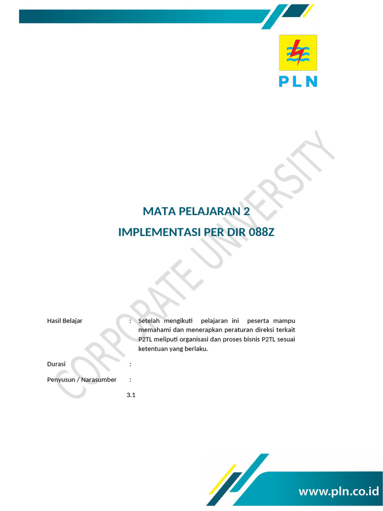 Implementasi Per Dir 0028.P Direksi Tentang P2TL | PDF
