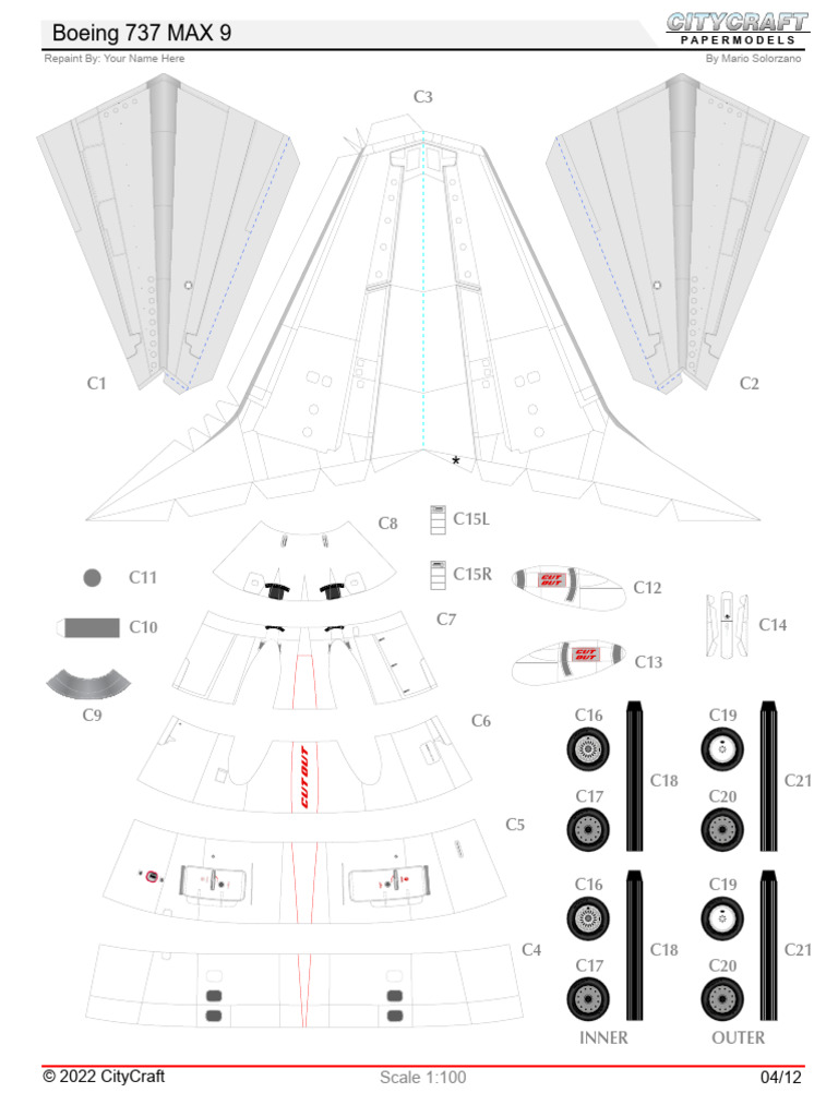 Boeing 737 Papercraft Template | PDF