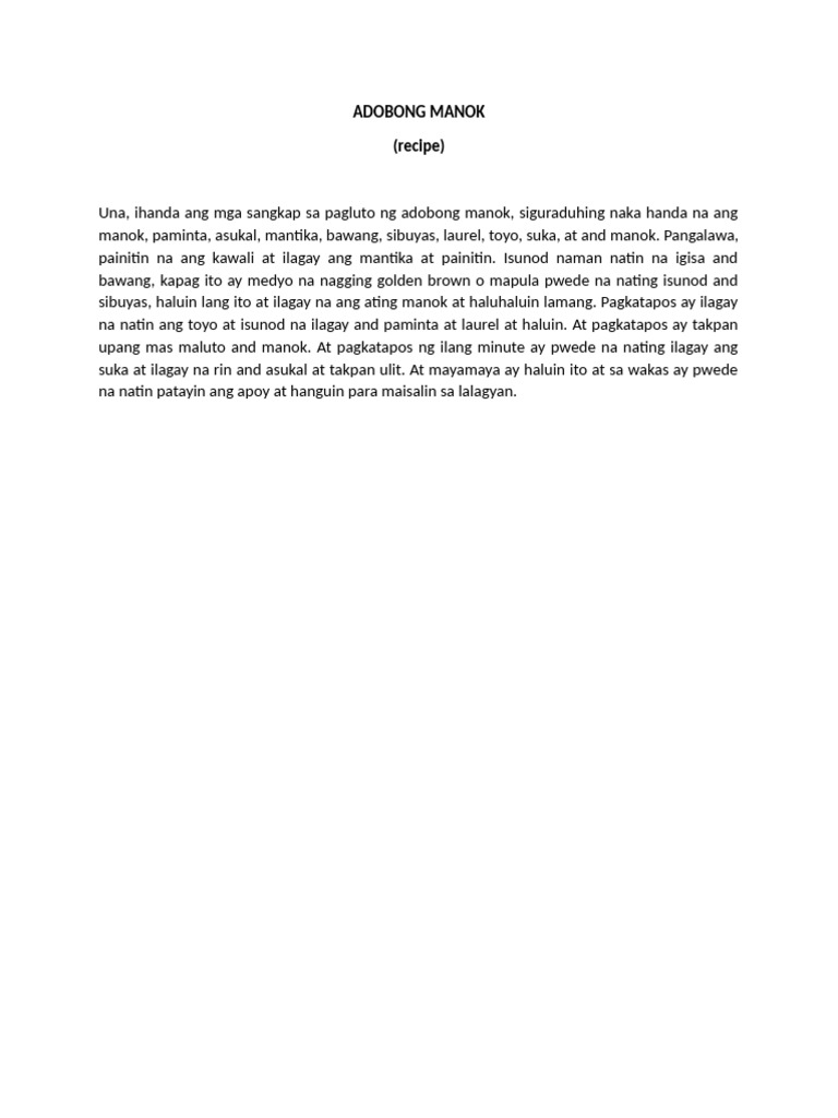 Adobong Manok | PDF