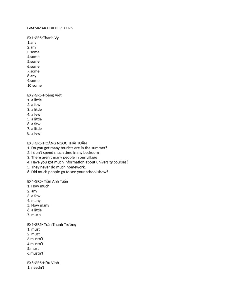 Grammar Builder 3 Gr5 | PDF