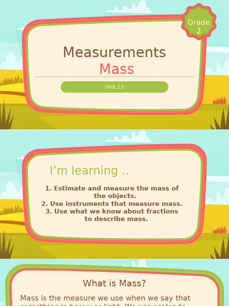 Unit 13 - Measurements - Mass - Lesson | PDF