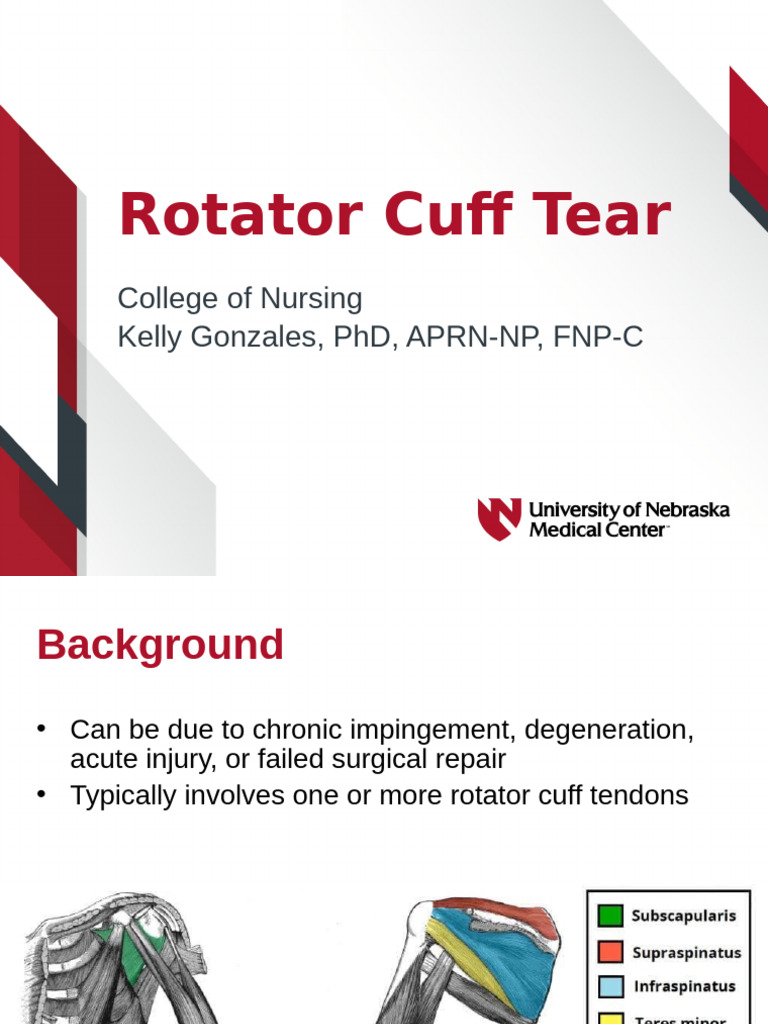 Rotator Cuff Tear Student | PDF | Diseases And Disorders | Medical ...