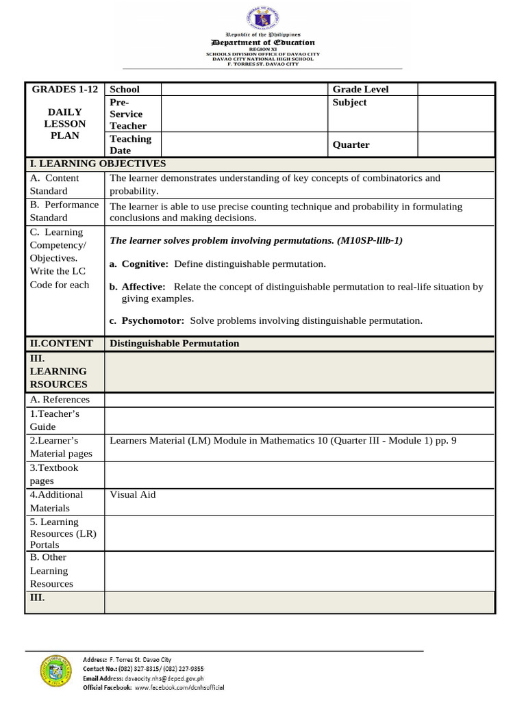 2ND-LP-DAYANAN-DISTINGUISHABLE | PDF | Learning | Teachers