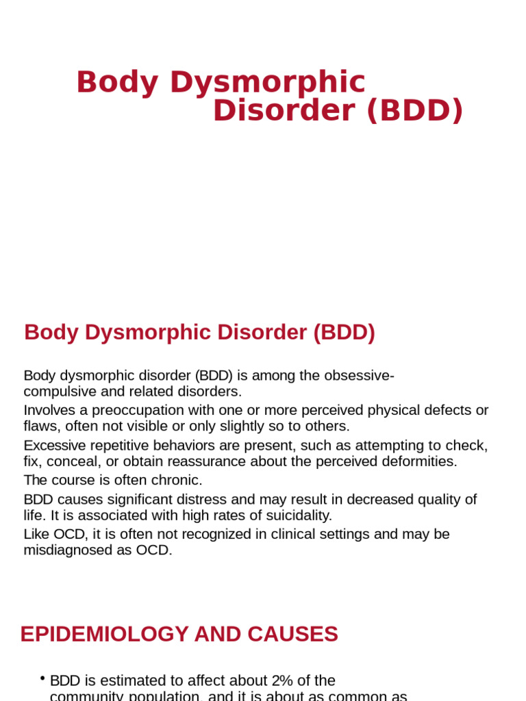 Body Dysmorphic Disorder | PDF | Obsessive–Compulsive Disorder | Mental Health
