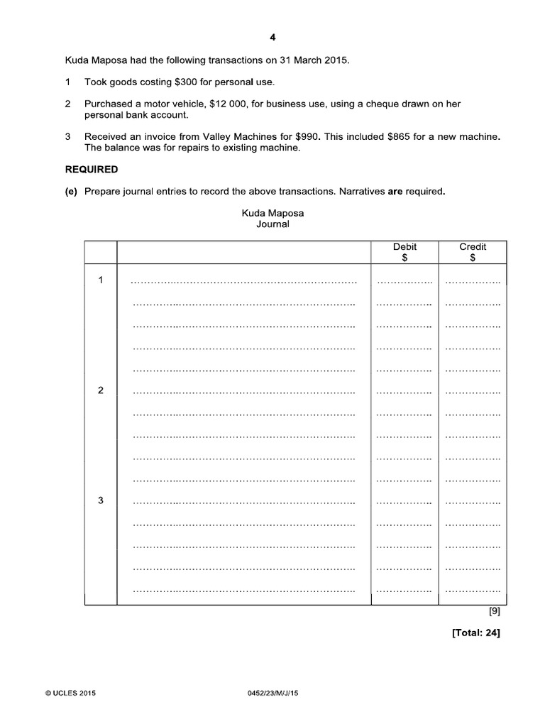 Journal Entries - Practice Worksheet 1 | PDF