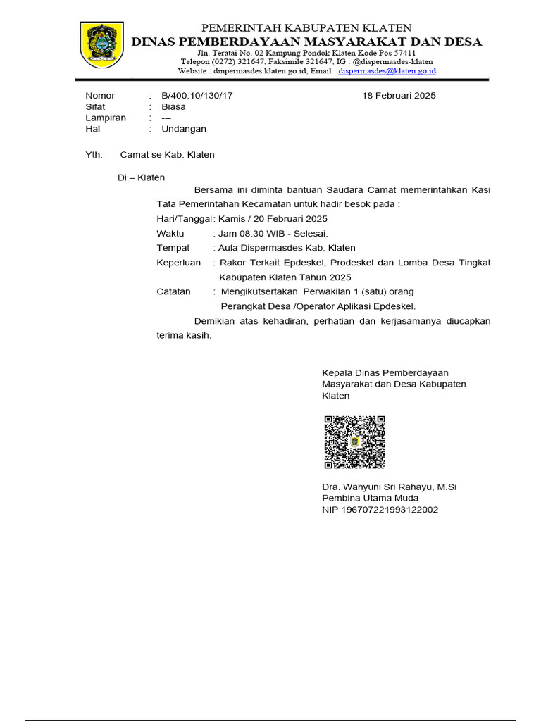 20250218145931undangan Rakor (Epdeskel & Prodeskel) | PDF