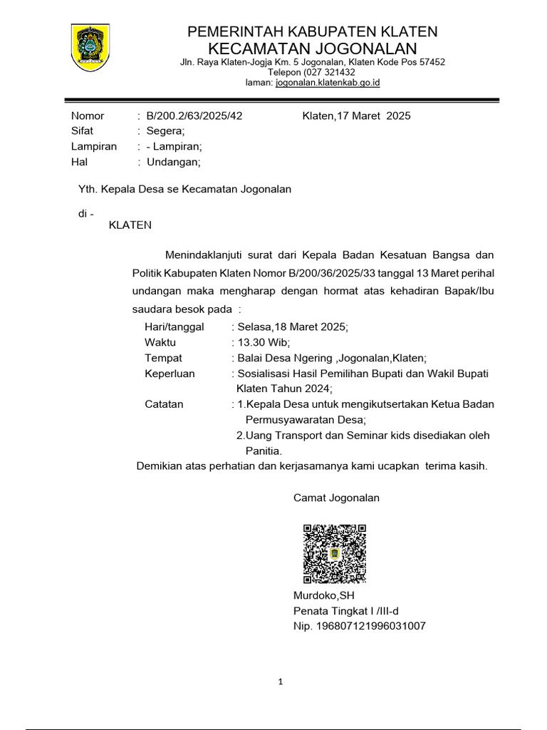 undangan Sosialissasi Pilkada | PDF