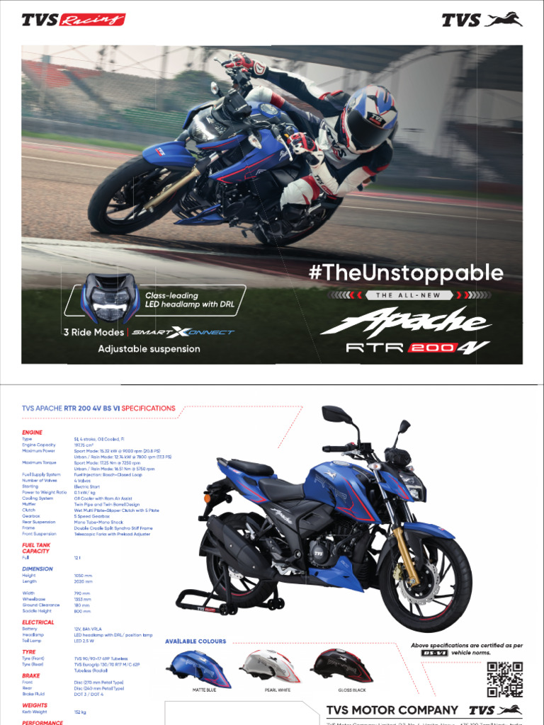 Apache 200 4V BLUE Leaflet | PDF