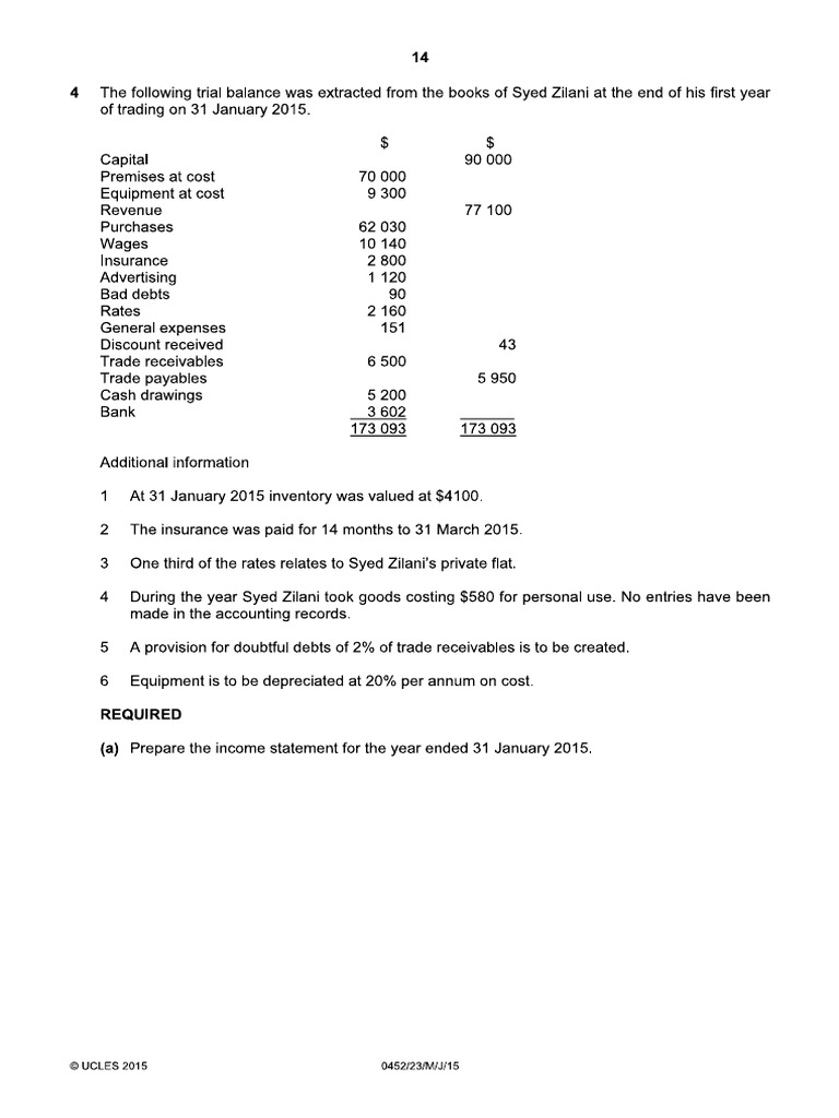 Income Statement - Practice Worksheet 4 | PDF