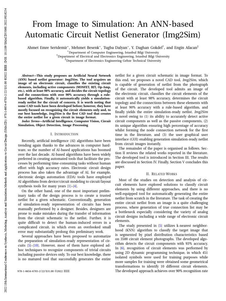 From Image To Simulation An ANN-based Automatic Circuit Netlist ...