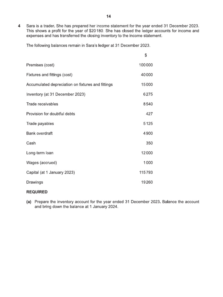 Statement of Financial Position - Practice Worksheet 1 | PDF