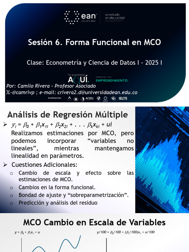 06 MCO Form Func Bondad Ajuste | PDF | Mínimos cuadrados ordinarios | Regresión lineal