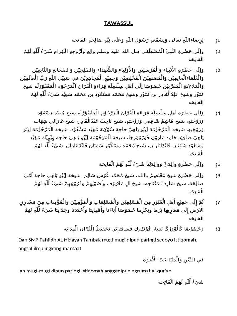 TAWASSUL Simaan Alumni | PDF