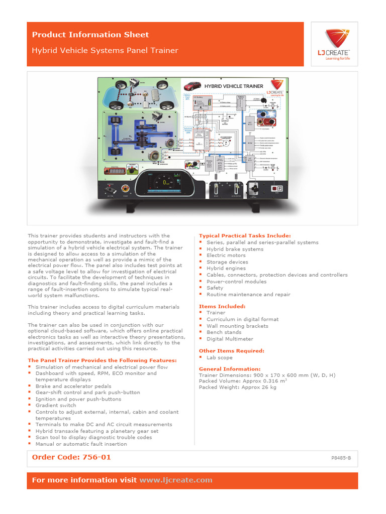 756-01 Hybrid Vehicle Systems Panel Trainer_LJCreate | PDF | Hybrid ...