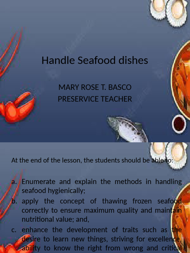 Seafood Handling and Thawing Guide | PDF | Shellfish | Foods