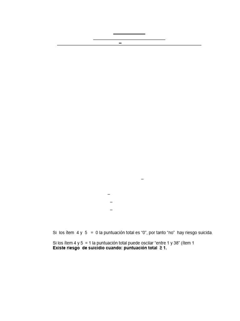 Interpretación de la Escala de Beck sobre Suicidio | PDF | Suicidio