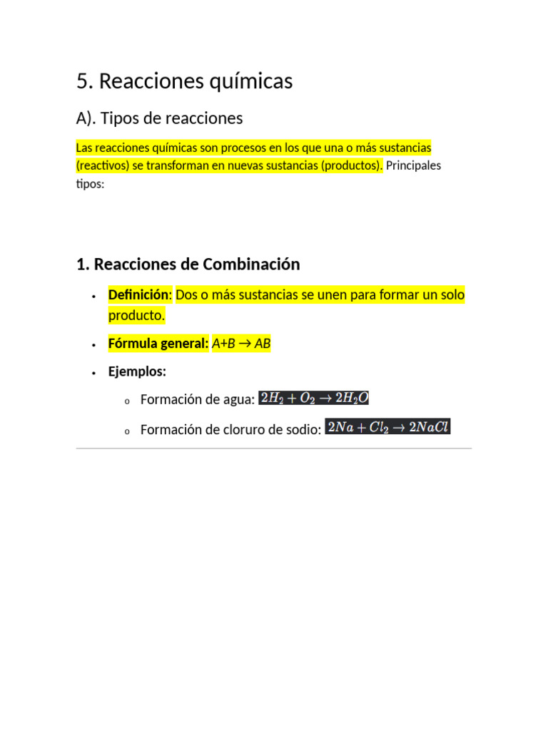 Reacciones Químicas | PDF | Redox | Reacciones químicas