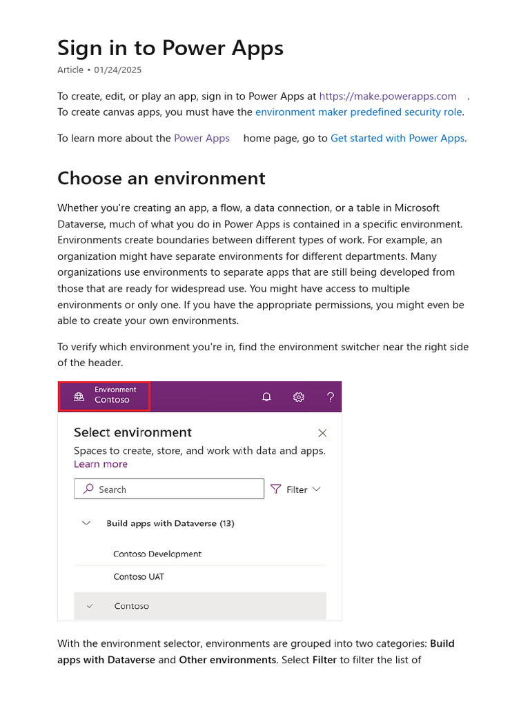 Power Apps Environment and Roles Guide | PDF | Superuser | Computing ...