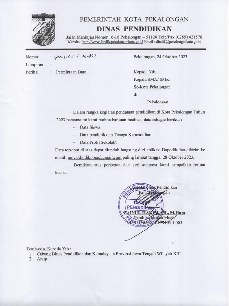 Permintaan Data SMA SMK | PDF