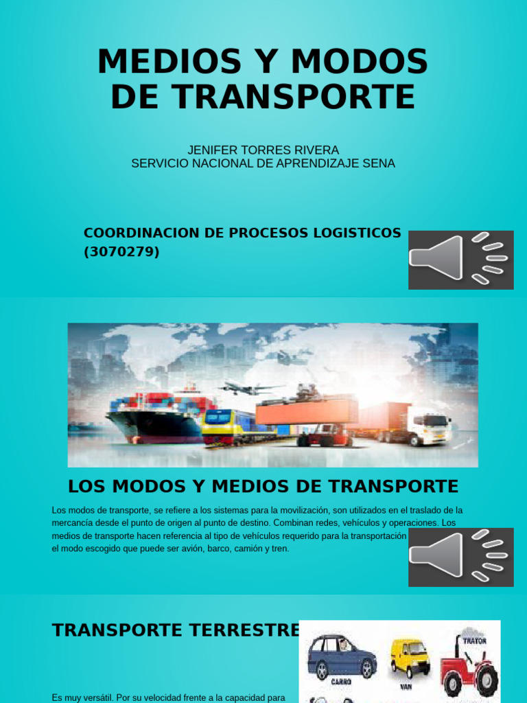 Modos y Medios de Transporte Terrestre, Marítimo y Aéreo | PDF ...