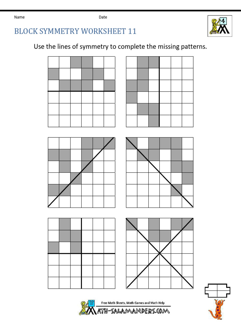 Block Symmetry Worksheet 11 | PDF