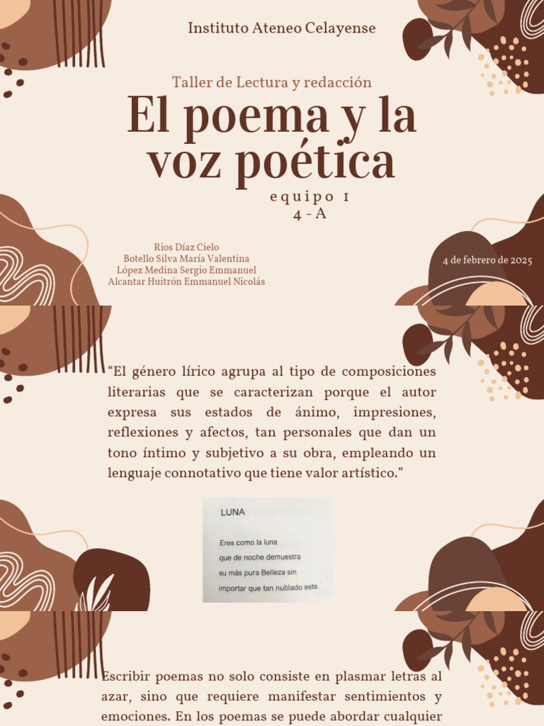 La voz poética en la poesía lírica | PDF | Poesía | Escritura