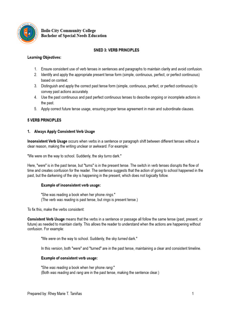 Mastering Verb Tenses in Writing | PDF | Grammatical Tense | Perfect ...