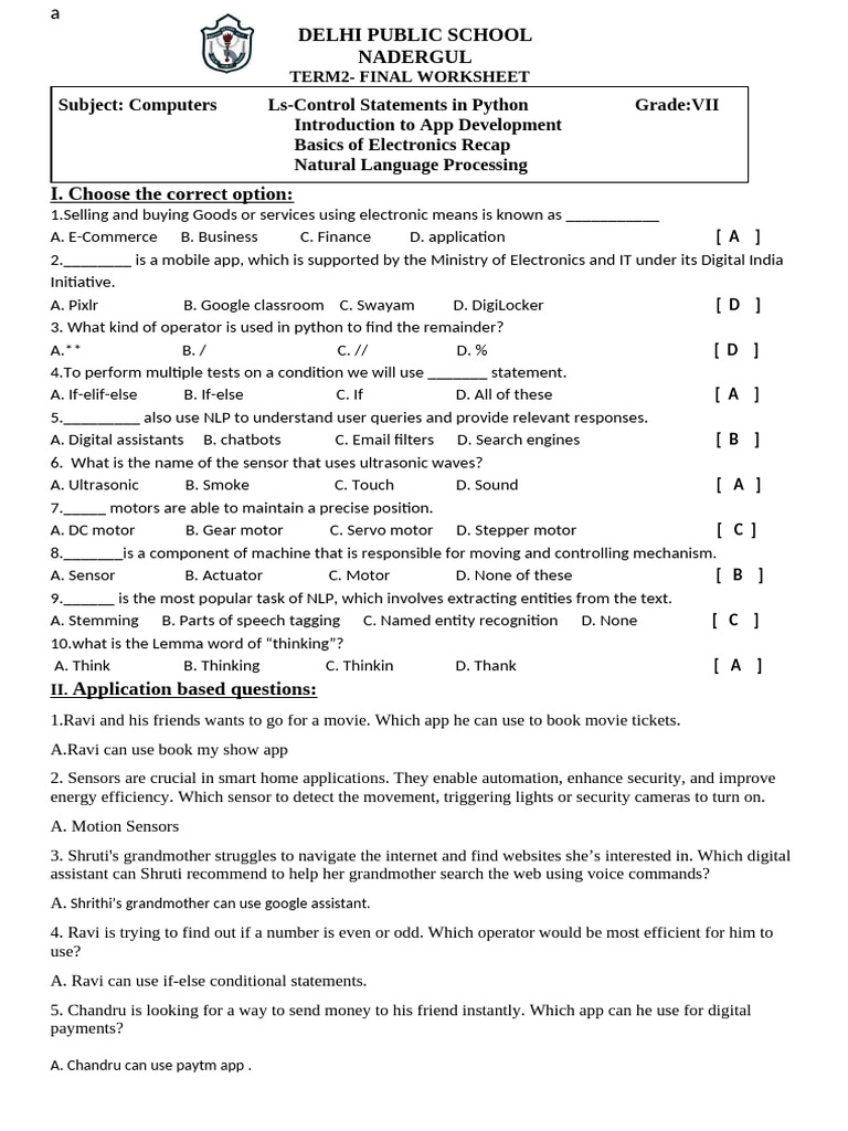 Python Control Statements Worksheet | PDF | Computing