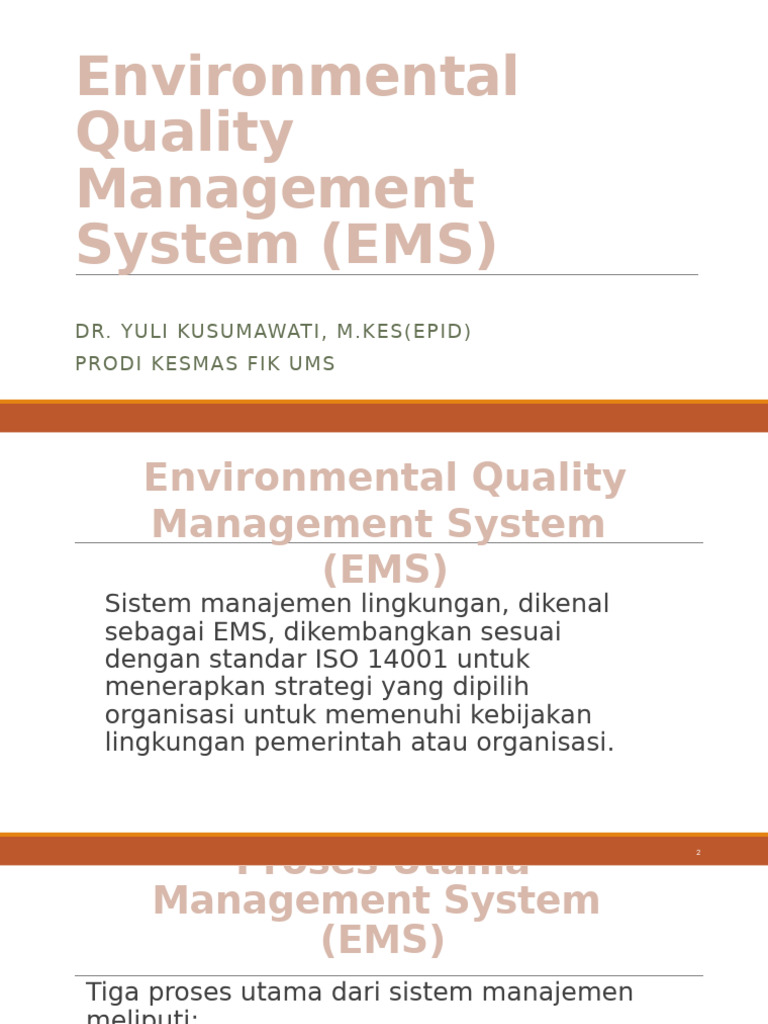 Environmental Quality Management System (EMS) | PDF