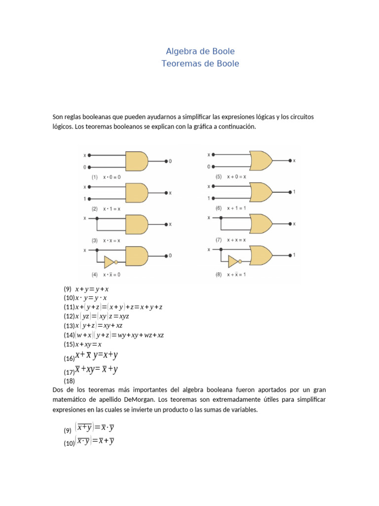 Algebra de Boole | PDF