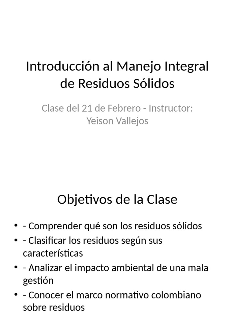 Clase Residuos Sólidos | PDF