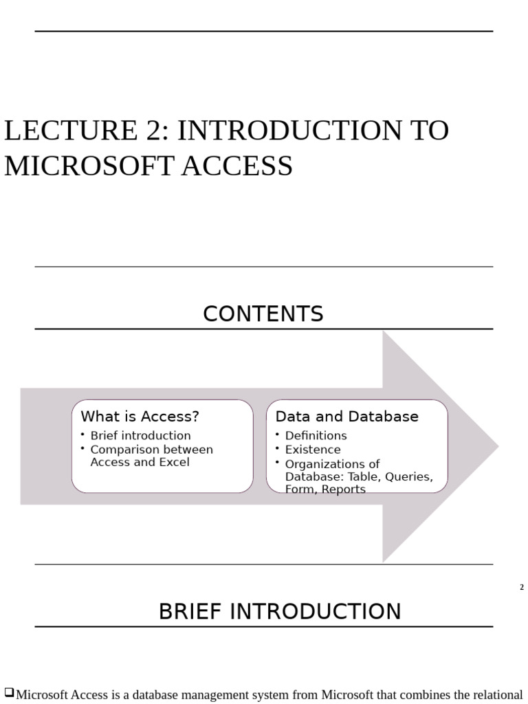 Microsoft Access Basics and Features | PDF | Databases | Microsoft Access