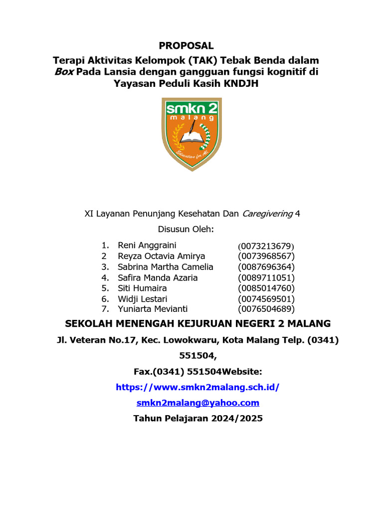 Proposal PJBL Lansia Kndjh-1 | PDF
