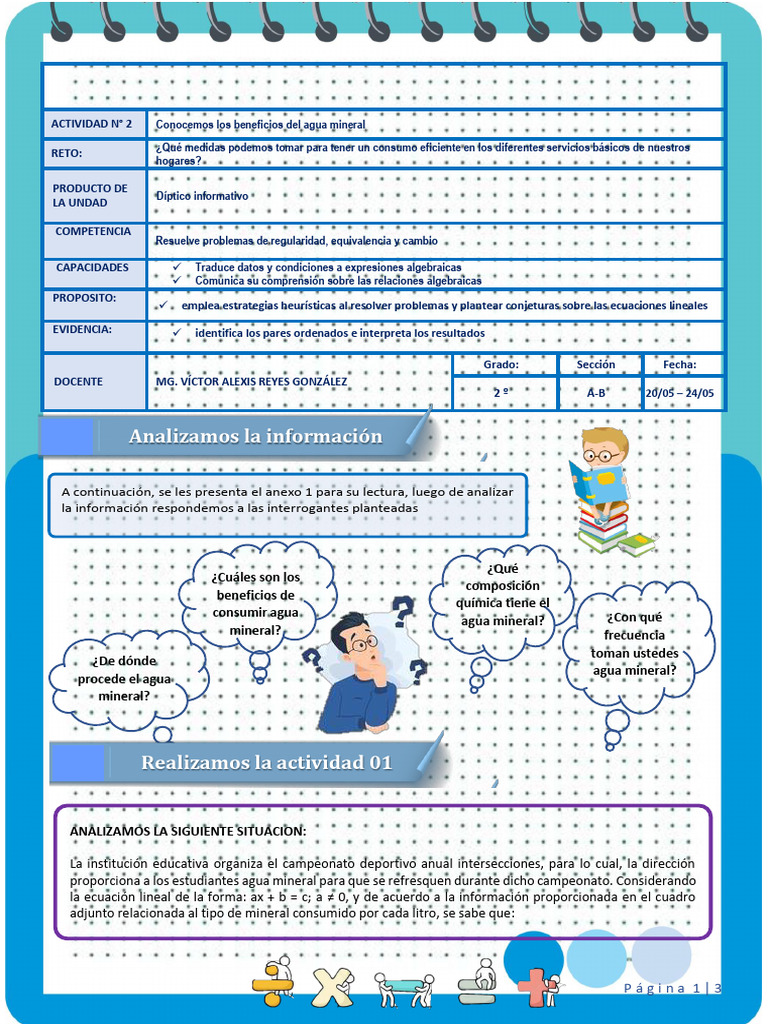Act 2 Mat 2° Sem 2 Unid 03 | PDF | Agua | Ecuaciones
