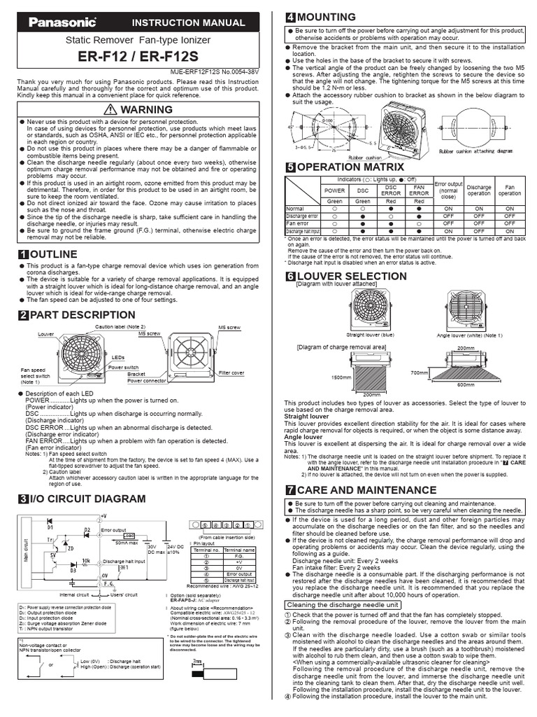 ER-F12 Instruction Manual | PDF | Diode | Power Supply