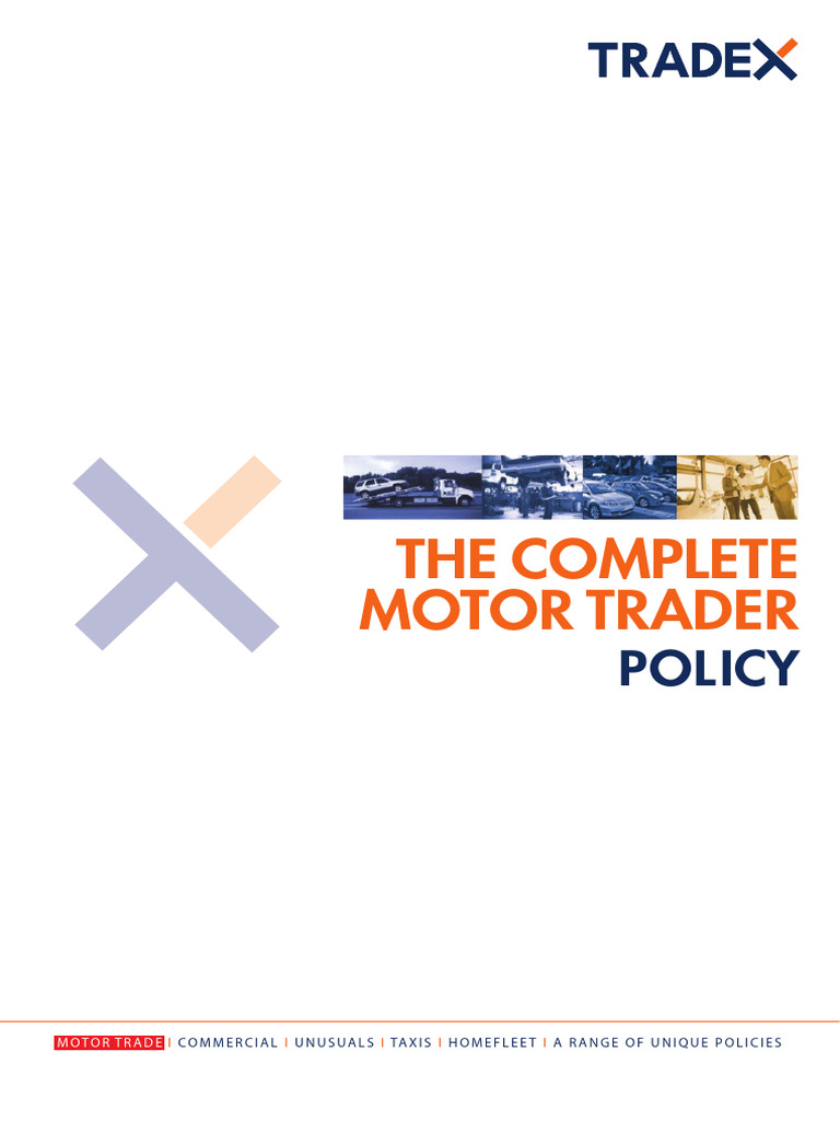 Complete Motor Traderpolicy Booklets - Newest1839 Tradex | PDF ...