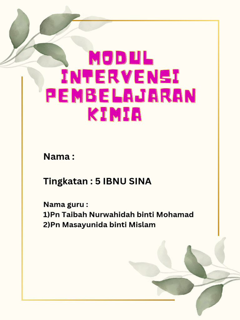 COVER MODUL INTERVENSI | PDF