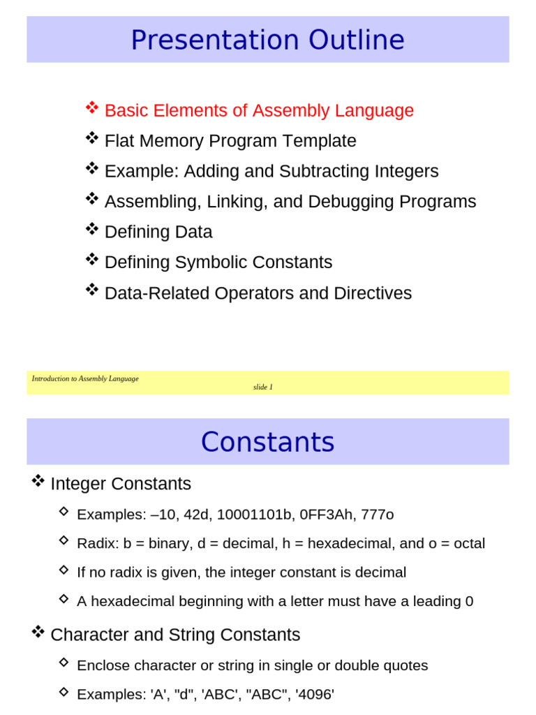 03 Introassembly Pdf Assembly Language Integer Computer Science