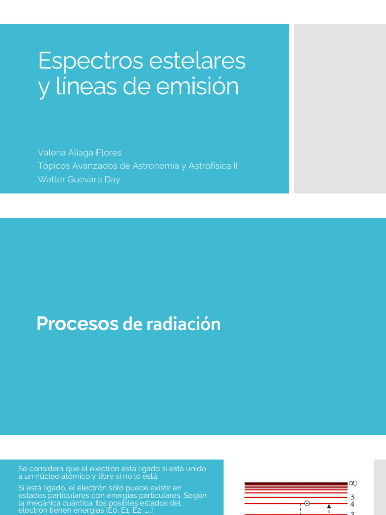 Resumen Aliaga | PDF | Espectro de emisión | Estrellas