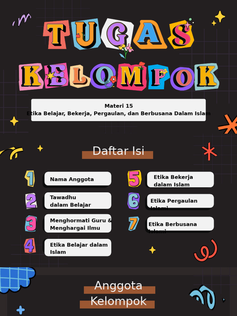 Akidah Akhlak - Materi 15 - Etika Belajar, Bekerja, Pergaulan, Berbusana Dalam Islam | PDF